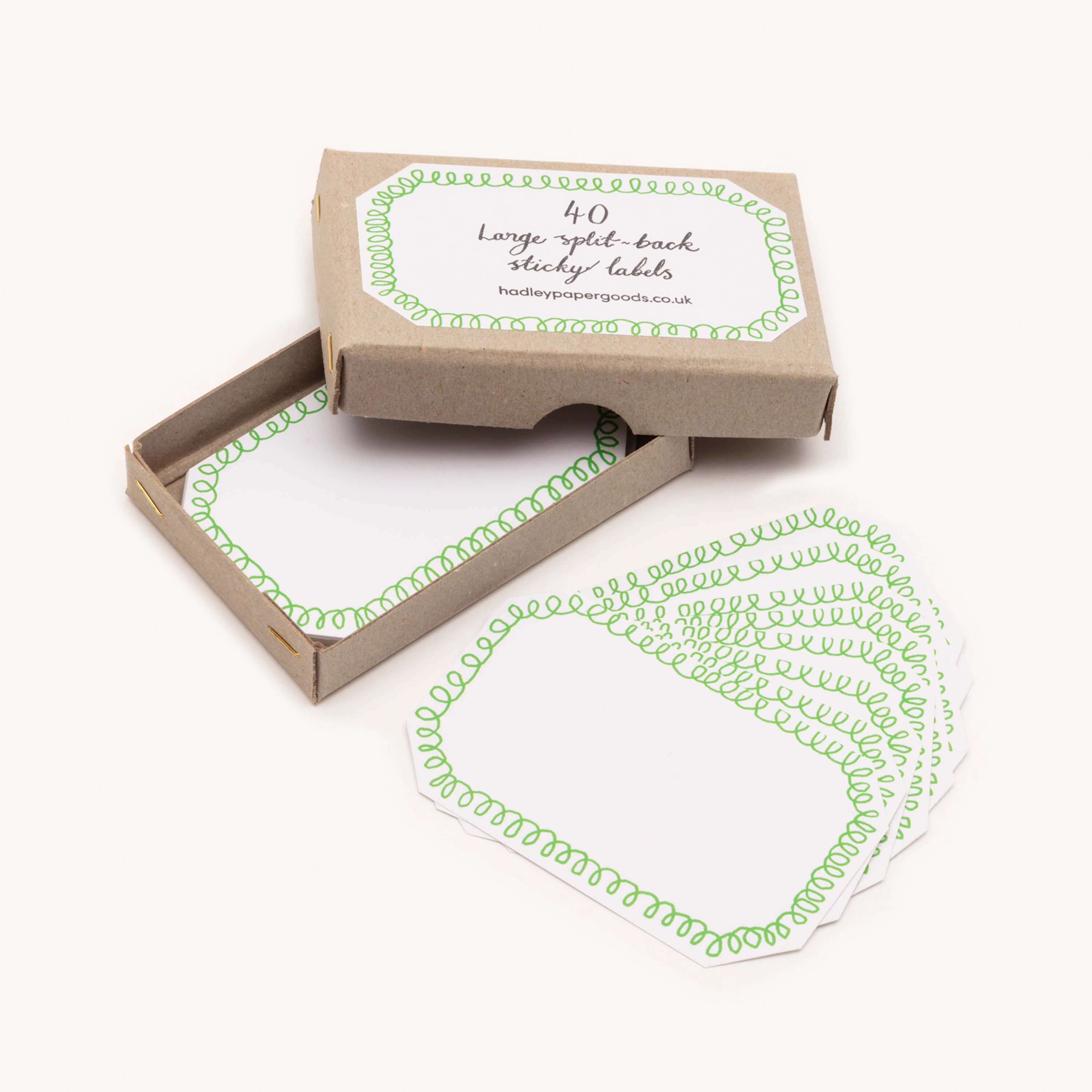 Large Loopy Green Labels (pack of 40) – Hadley Paper Goods