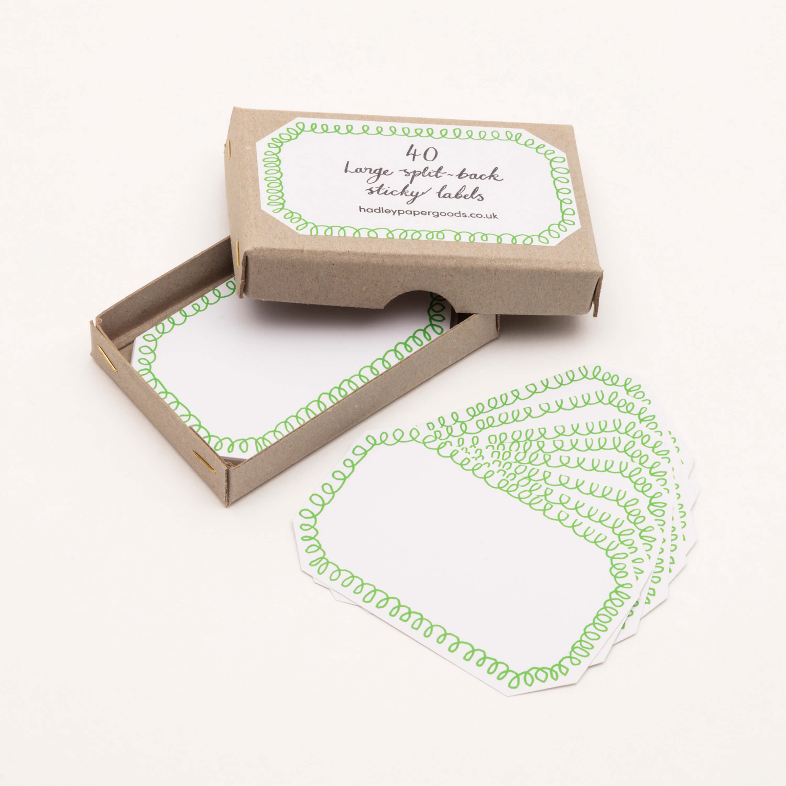 Large Loopy Green Labels (pack of 40) – Hadley Paper Goods
